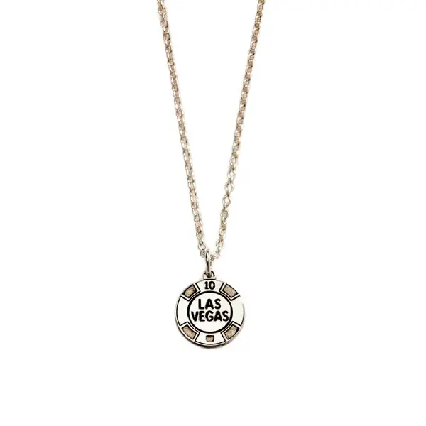 POSH TOTTY DESIGNS Sterling Las Vegas Chip Dinky Charm Necklace - Silver