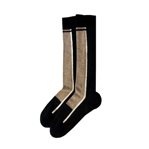 UNA BERZINA Black / Brown / Neutrals Beige-black Socks - Black/brown