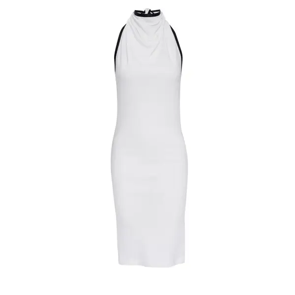 LAHIVE Gaia Backless Knit Halter Dress - White