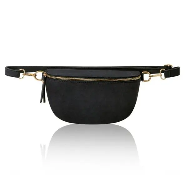 BETSY & FLOSS Rivoli Suede Crossbody And Waist Bag - Black