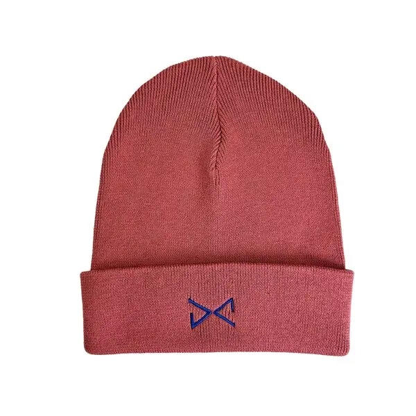 DANIEL CHONG Hibiscus Rose Rib Beanie - Red