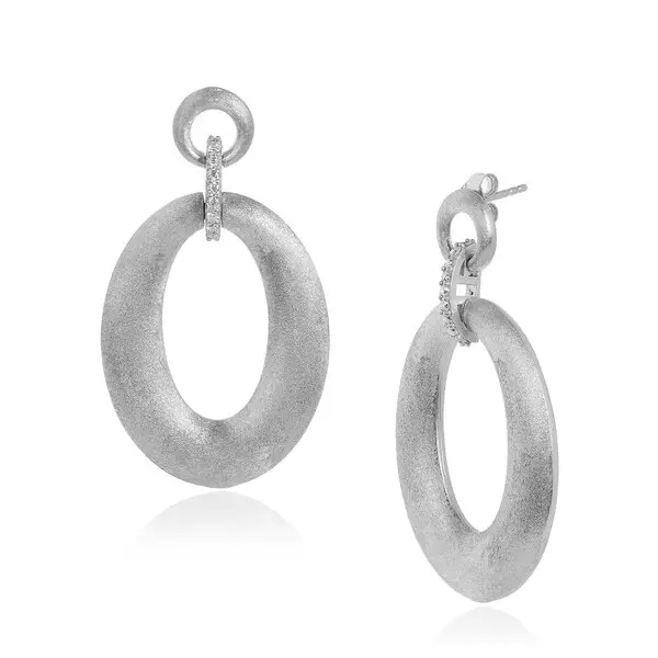 MOON LONDON Ornate Moissanite Diamond Sterling Earrings - Silver