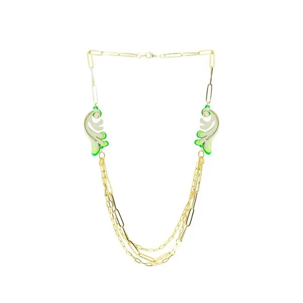 GISSA BICALHO Neutrals Acrylic Handmade Necklace Rosebush Clay - Yellow