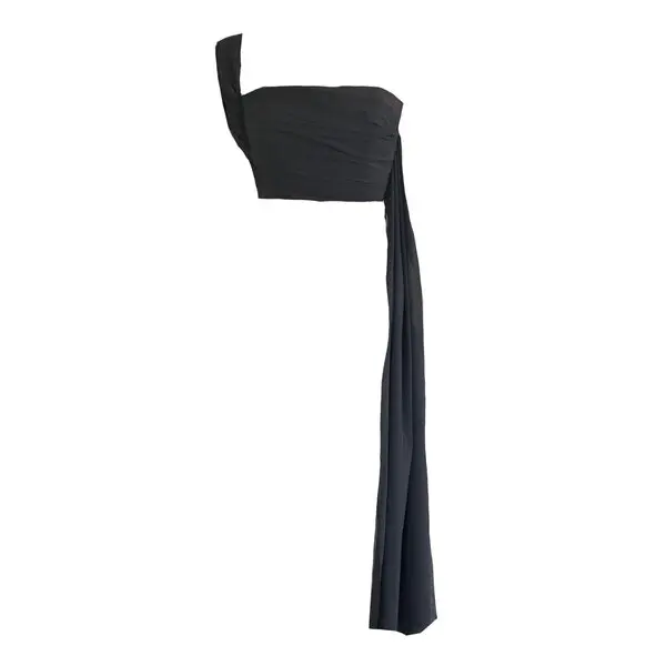 MIRIMALIST Chiffon Draped Bustier - Black