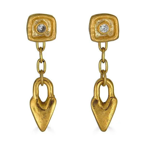 LONI PAUL JEWELRY Delicate Heart Earrings - Gold