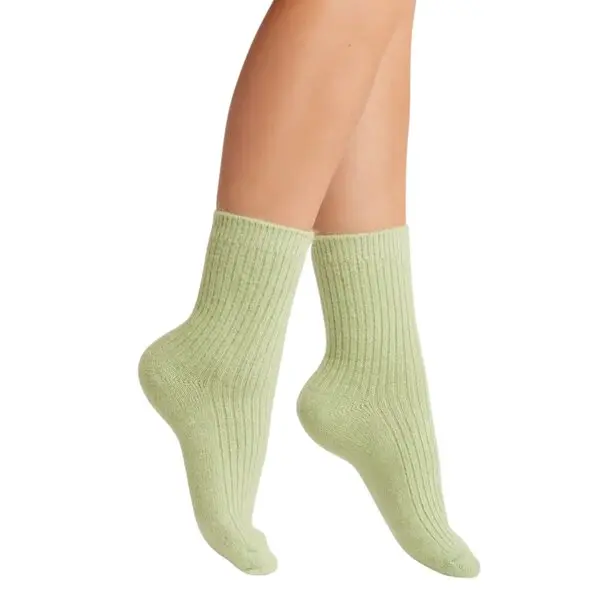 HIGH HEEL JUNGLE BY KATHRYN EISMAN Cashmere Socks Matcha - Green
