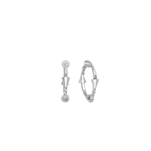 GUTTA DESIGN Gimlet Earring Rhodium Plated - Silver