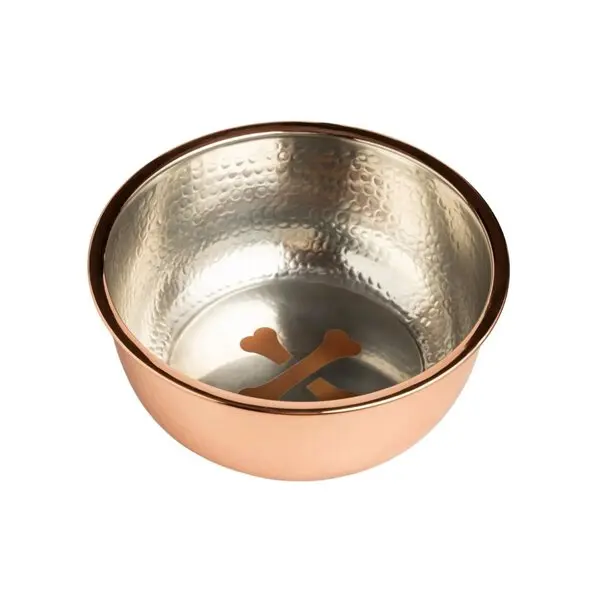ANATOLIACRAFT Large Copper Pet Bowl With Tin Lining - Brown