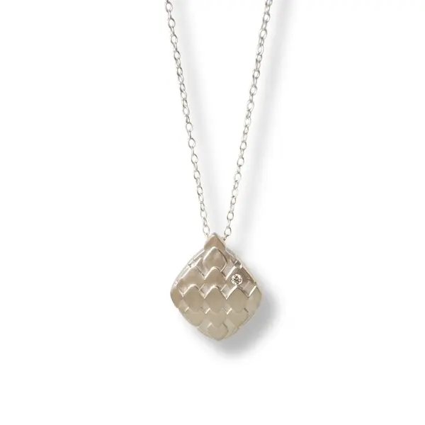 CLAIRE HILL DESIGNS Diamond Art Deco Necklace - Silver