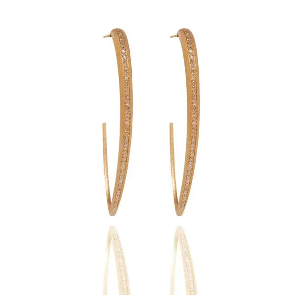 KAIZARIN Long Damond Bali Earrings Plated On Silver - Gold