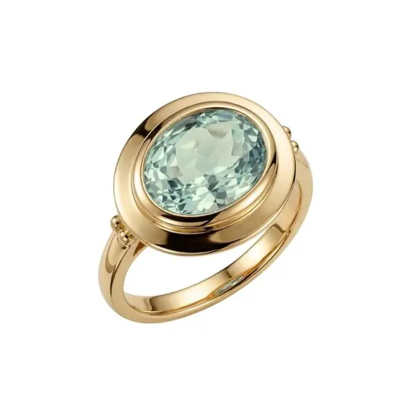 DAINTY LONDON Solid Gold Quartz Modern Ring Margo - Green