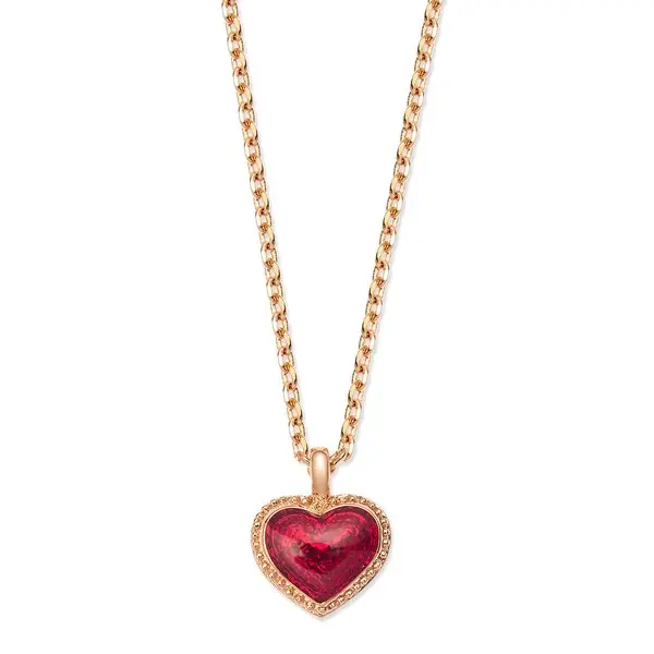 Grossé Gold / Red Gold & Red Enamel Heart Necklace, Series Pop Heart - Gold/red
