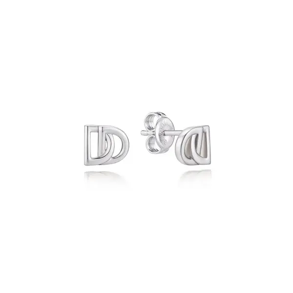 DIDIER DUBOT Sterling Double D Stud Earrings - Silver