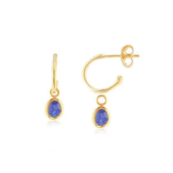 AUREE JEWELLERY Hampton Sapphire & Gold Vermeil Earrings - Blue