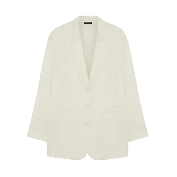 THE SUMMER EDIT Gigi Silk Jacket Ivory - White