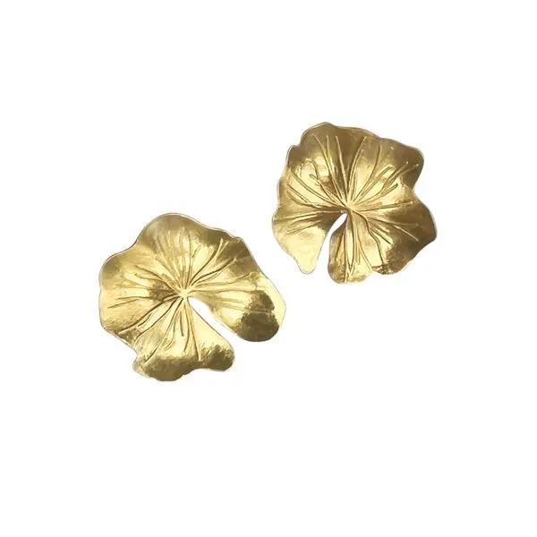 RIZE Lotus Leaf Earrings Plated - Gold