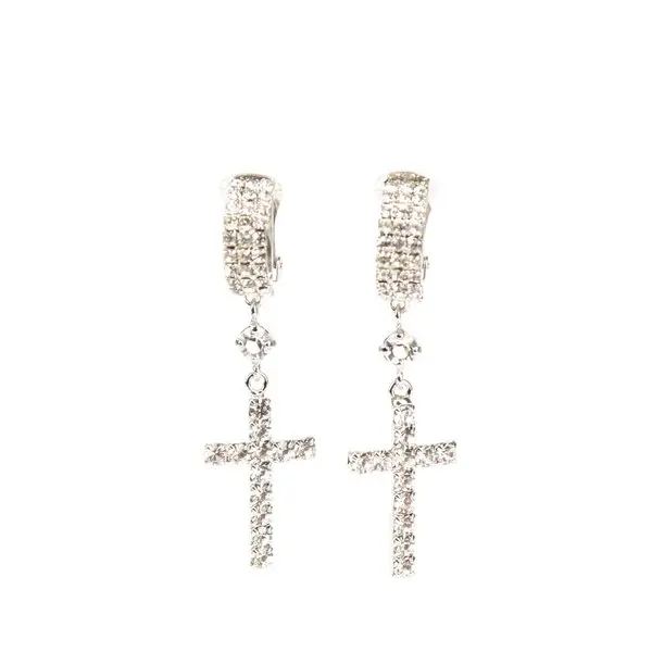 ADDICTED2 Bellona Cross Earrings Plated - Silver