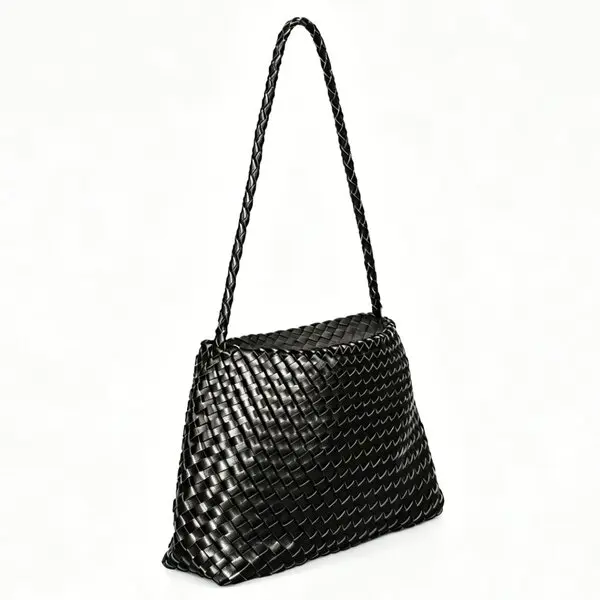 RIMINI Hand Weaving Shoulder Bag - Black