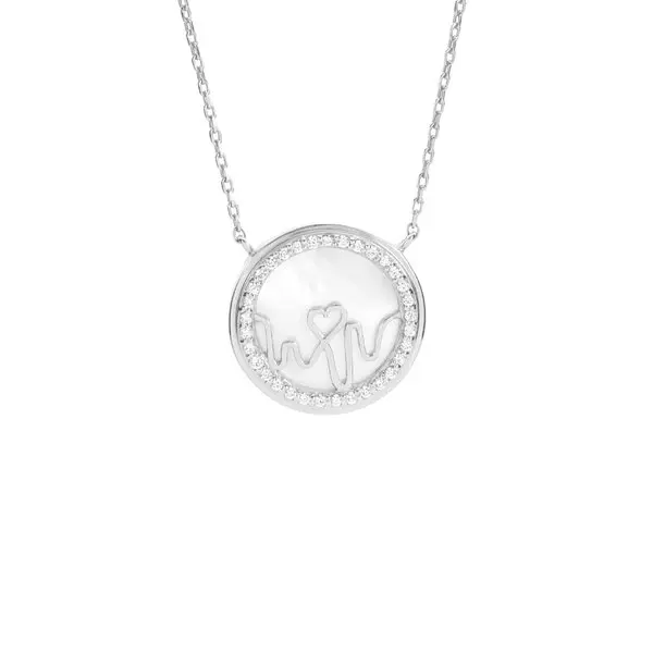 BLOOMTINE | EARTH ANGEL HQ New Loves Frequency™ Sterling Heartbeat Locket/necklace With Rose Quarts, Mother Of Pearl & Black Onyx - Silver