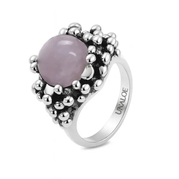 UNALOE Natural Kunzite Statet Ring In Sterling – Pink Gemstone Handmade Fine Jewelry - Silver
