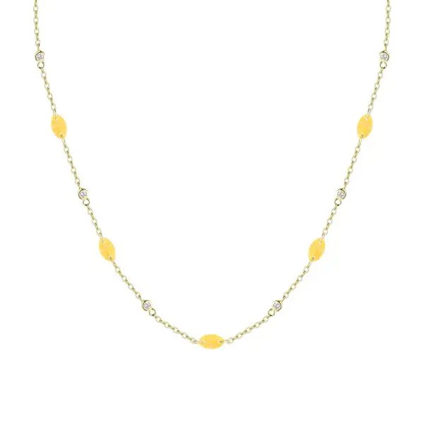 KAMARIA Drilled Opal Layering Necklace Tangerine - Orange
