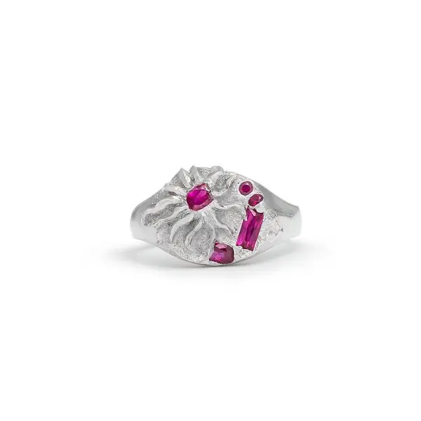 FRANCIS GREEN Red / Silver The Sun Ring - Red/silver