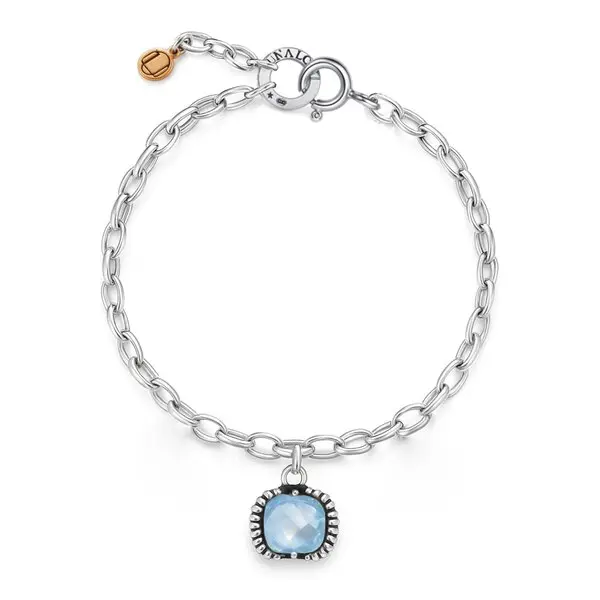 UNALOE Fantasy Bracelet In Sterling Silver With Crystal – Timeless Italian Handmade Jewelry - Blue