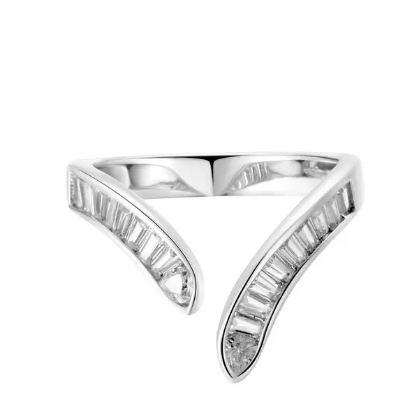 ONEWILDONE You Look Happier Baguette Wishbone Ring - Silver
