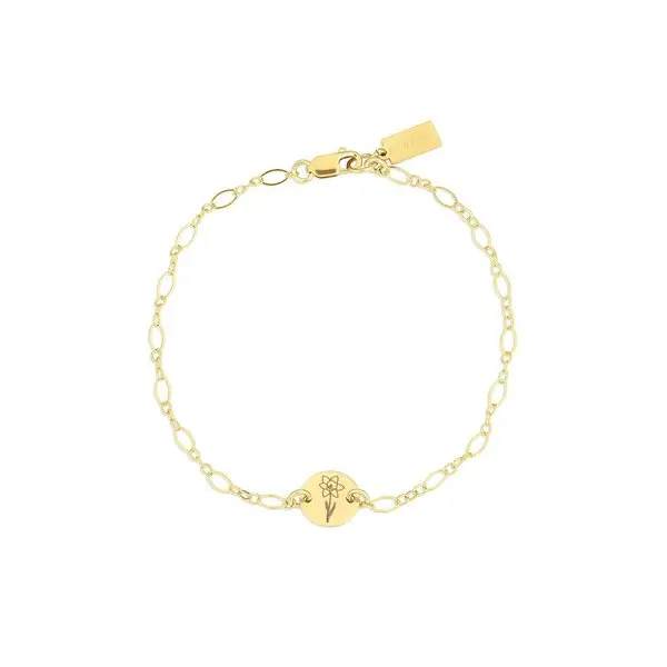 SET & STONES Lily Birth Flower Bracelet March - Gold