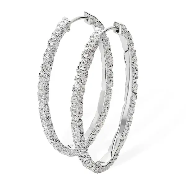 LUCY QUARTERMAINE Solid Sterling Large Hula Hoop Earrings - Silver