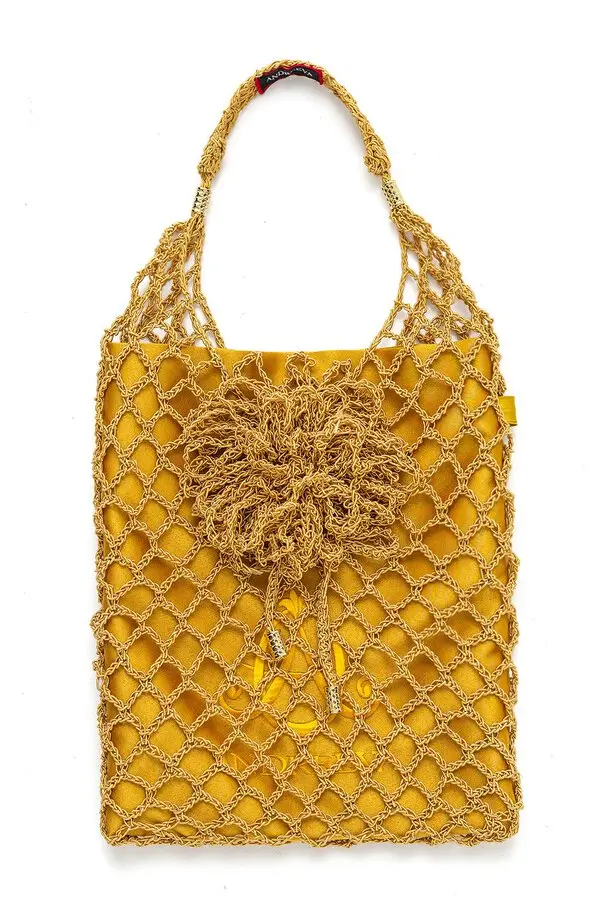 ANDREEVA Mari Handmade Crochet Tote Bag - Gold