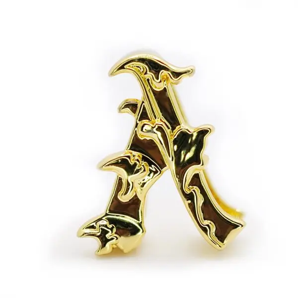 NUGGETS & KARATS Plated Letter A Gothic Charm - Gold