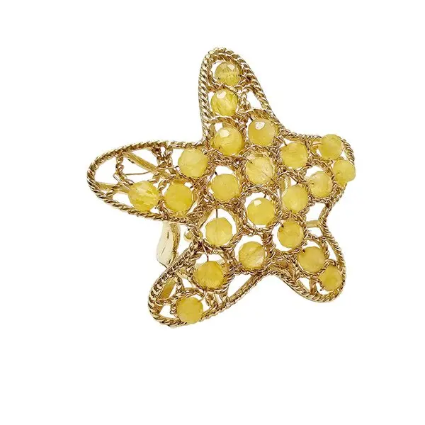 FARRA Agate Star Setting Statet Ring