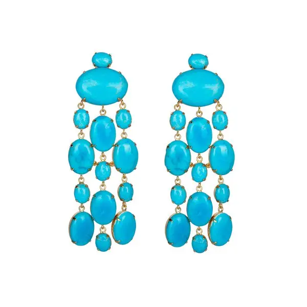 Bounkit Marysol Earrings Turquoise Pierced - Blue