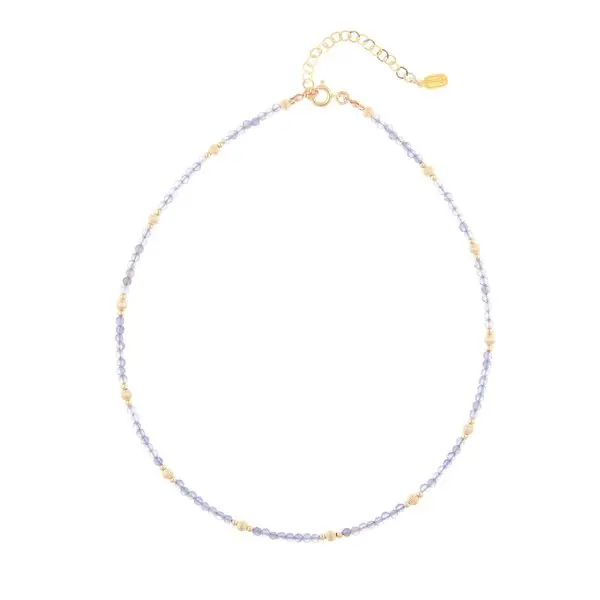 INARI JEWELLERY Celestial Choker Necklace Iolite Gemstone - Grey