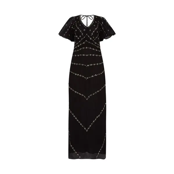 ROSE & NANCY Rose Sequin Maxi Dress - Black