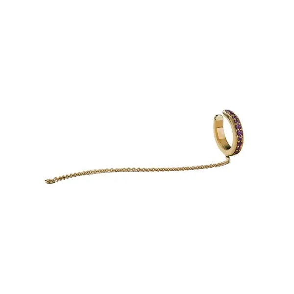 ONI Amethyst Studded Ear Cuff - Gold