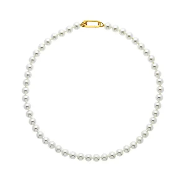 EMMA HOLLAND JEWELLERY Pearl With Gold Clasp Necklace - White