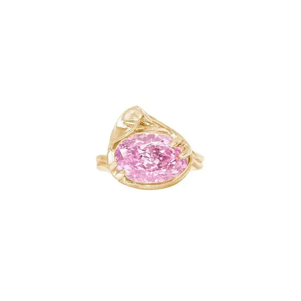 ALEGORIA JEWELLERY Calla Stone Gold Plated Silver Ring Dust - Pink