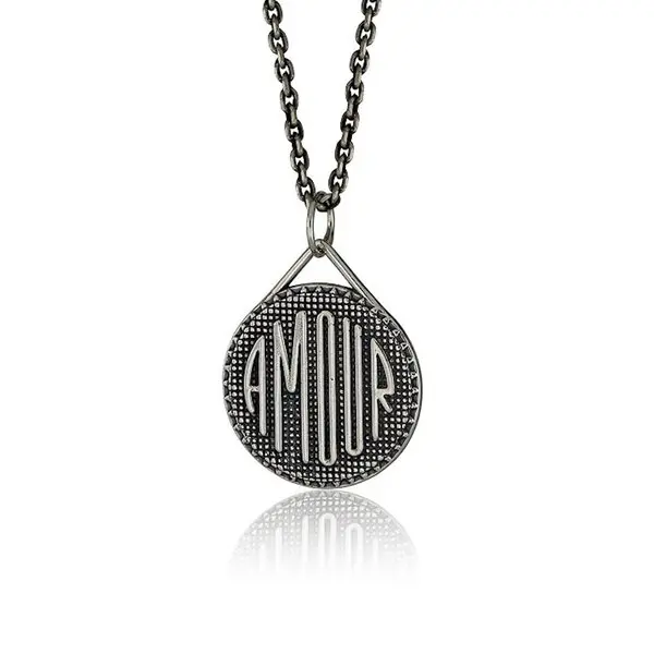 CARTOGRAPHY Grey / Silver Amour Love Necklace In Sterling Silver - Grey/silver