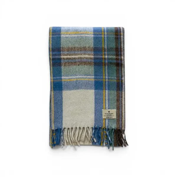 LOOM & COVE 100% Recycled Lambswool Scarf Stewart Muted - Blue