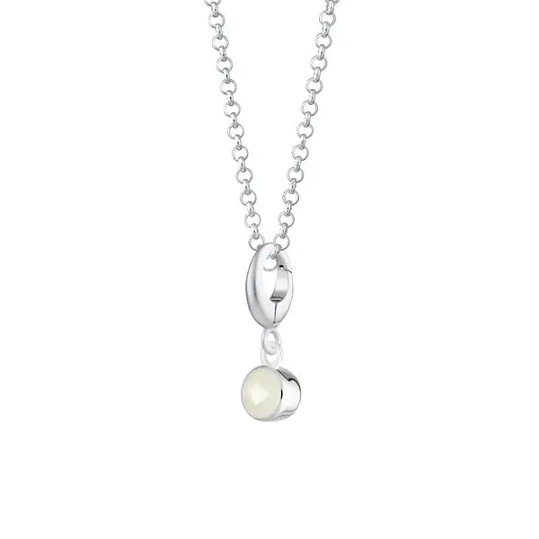 LILY CHARMED Sterling June Birthstone Charm Necklace Moonstone - Silver