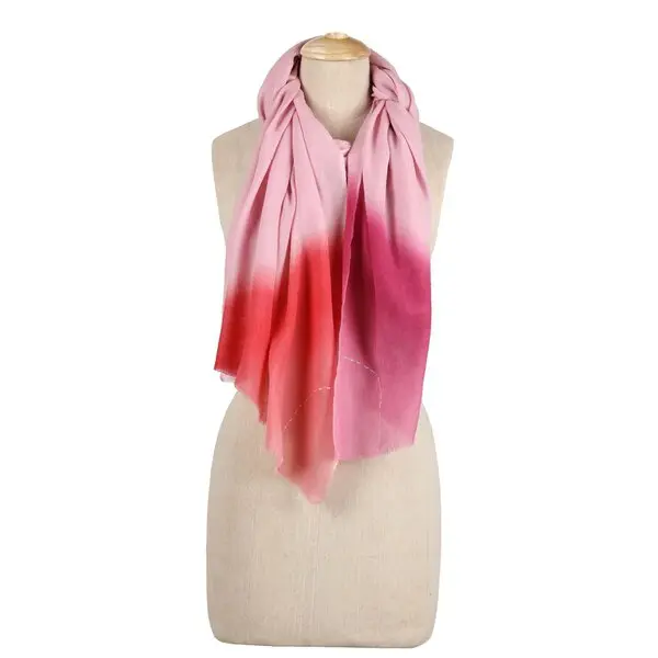 HERITAGEMODA Ombré Rose Blush Wool Scarf - Orange