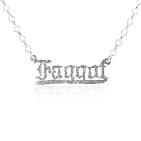 CARTOGRAPHY Faggot Nameplate Necklace In Sterling - Silver