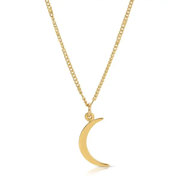 GLAMROCKS JEWELRY Crescent Moon Necklace - Gold