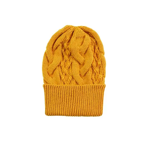 GIGI KNITWEAR Cable Hat In Marigold - Orange