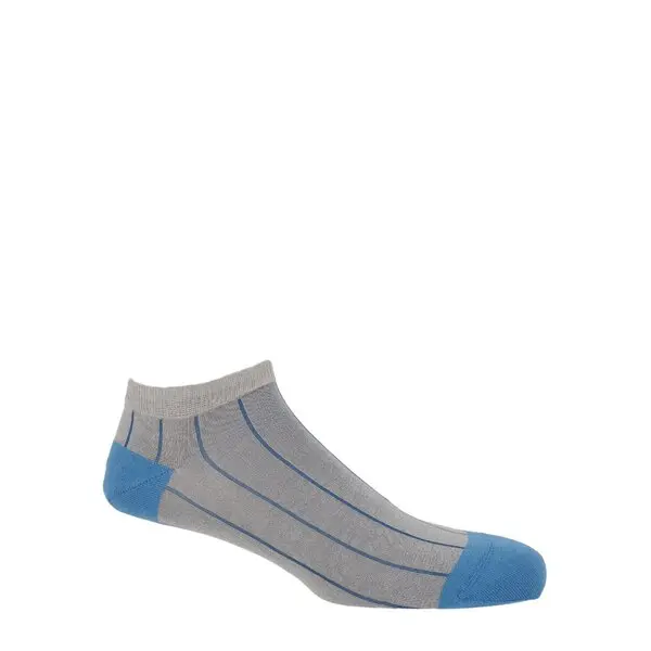 PEPER HAROW - MADE IN ENGLAND Pin Stripe Trainer Socks - Grey