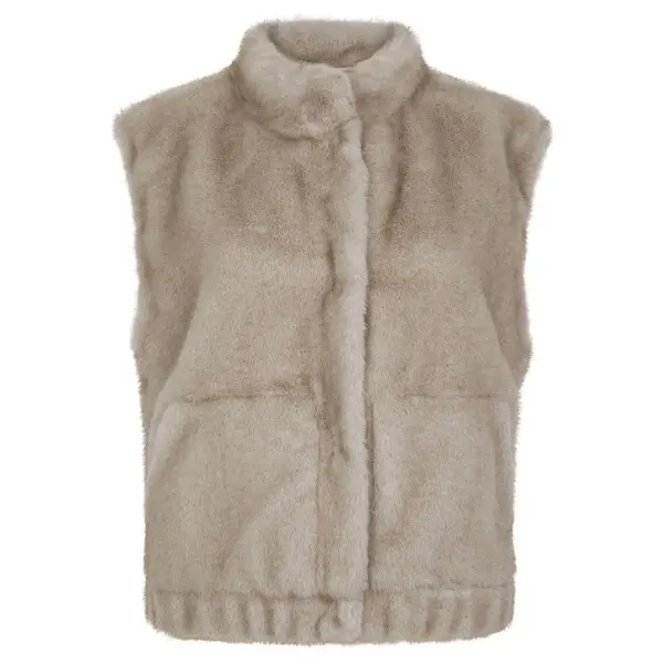NOOKI DESIGN Isla Faux Fur Gilet - Grey