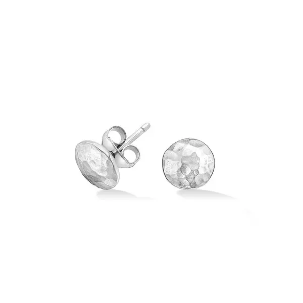 DOWER & HALL Small Round Domed Disc Nomad Studs In Sterling - Silver