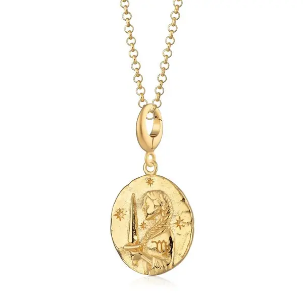 LILY CHARMED Plated Virgo Zodiac Charm Necklace Star Sign Necklace - Gold